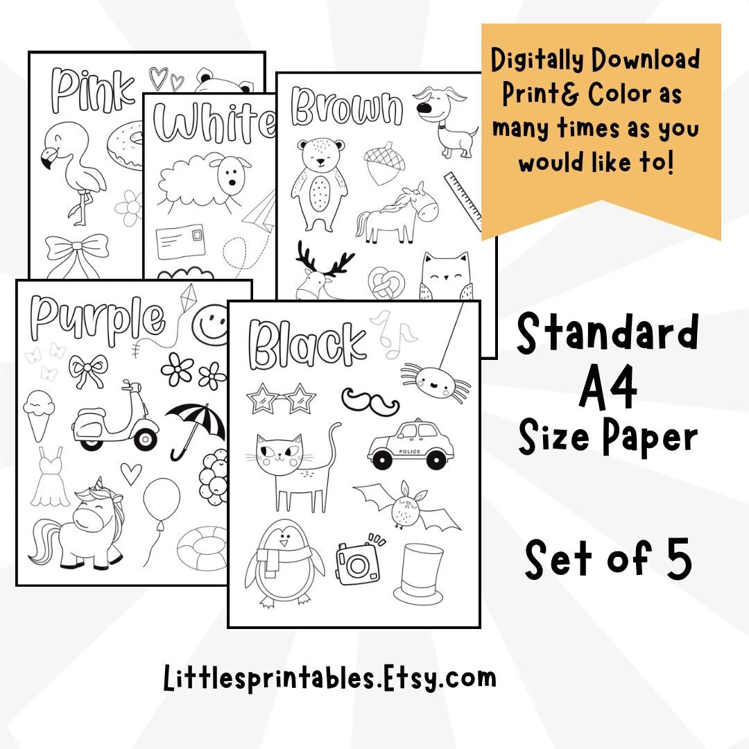 Coloring Pages for Kids: Colors Mini Book (digital Download) - Etsy