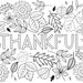 Fall Coloring Page: Thankful Leaves & Sunflowers (PDF Download) - Etsy