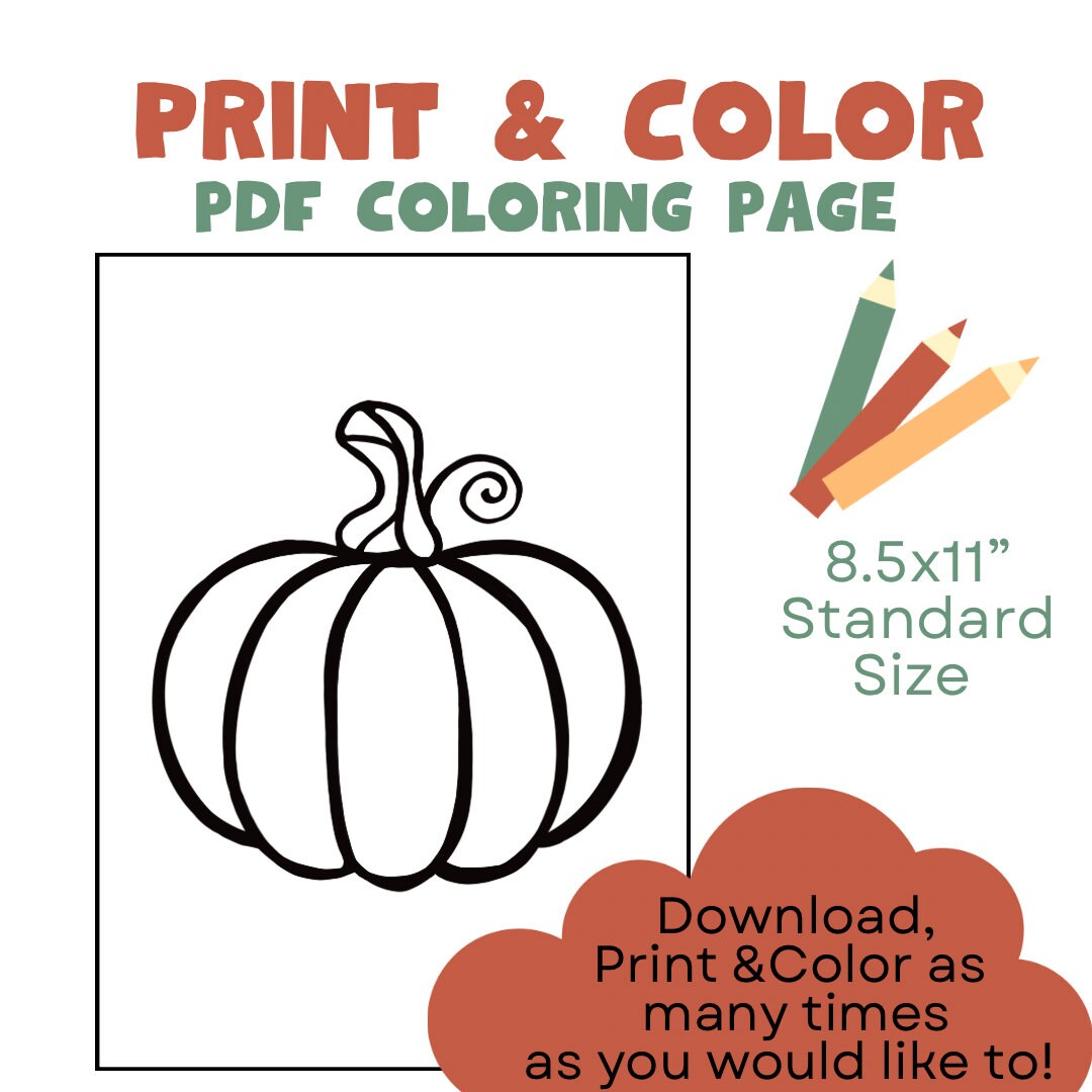 Coloring for Kids Pumpkin,pumpkin Coloring Page, Fall Coloring,pumpkin ...