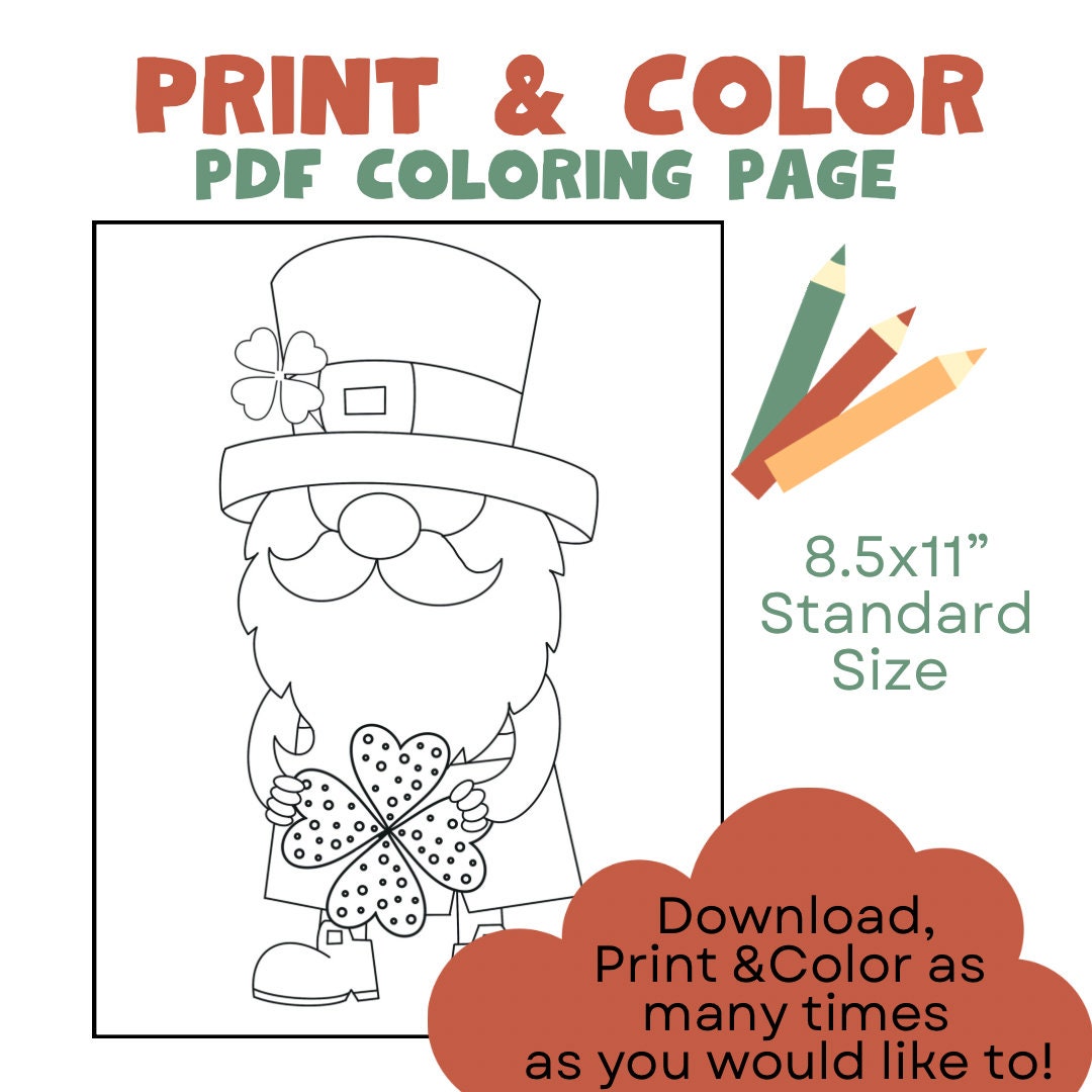 St. Patricks Day Leprechaun Coloring Page, Leprechaun Coloring Page ...