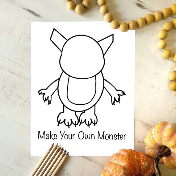 Make Your own Monster monster coloring Halloween coloring | Etsy