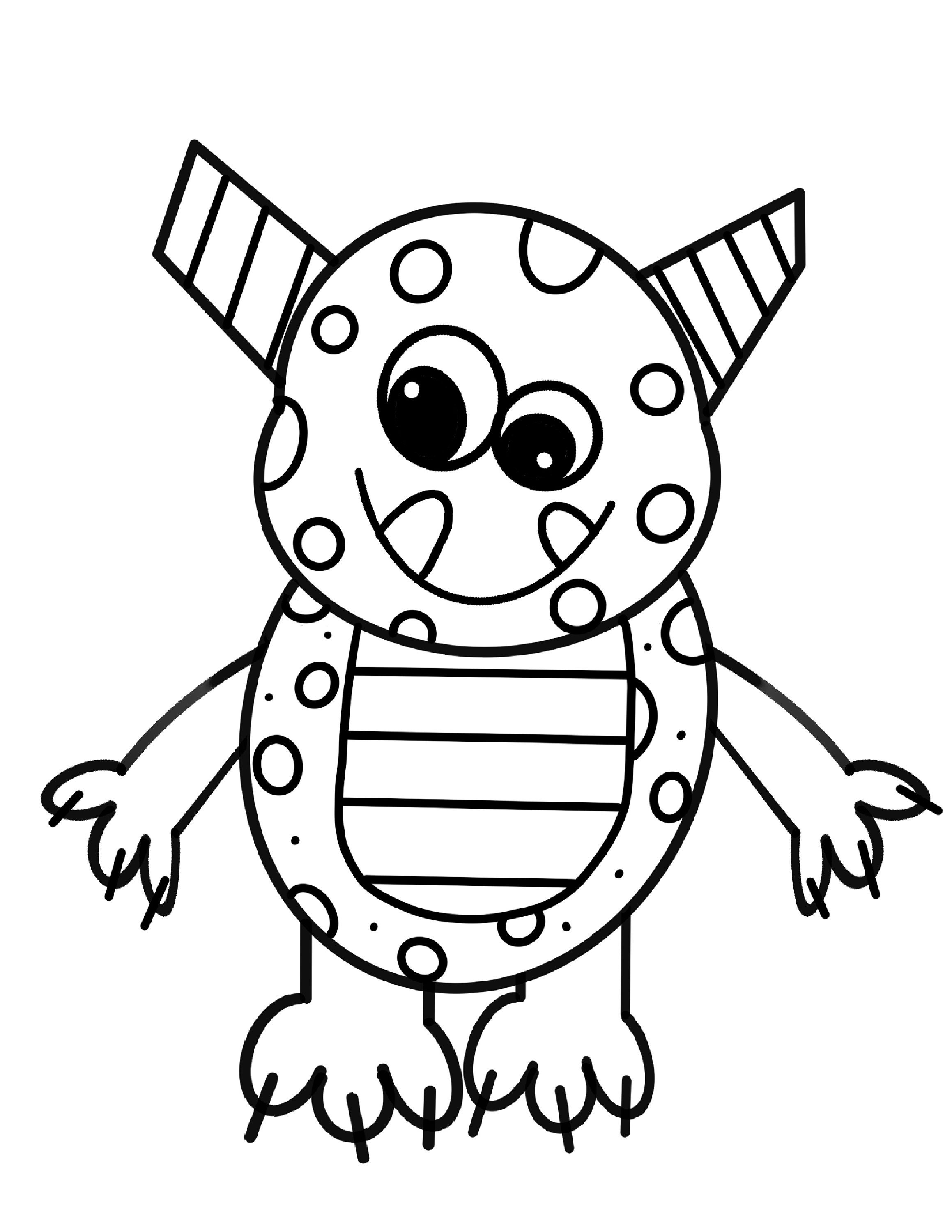 Halloween Monster Coloring Page: Kids Activity (PDF Download) - Etsy