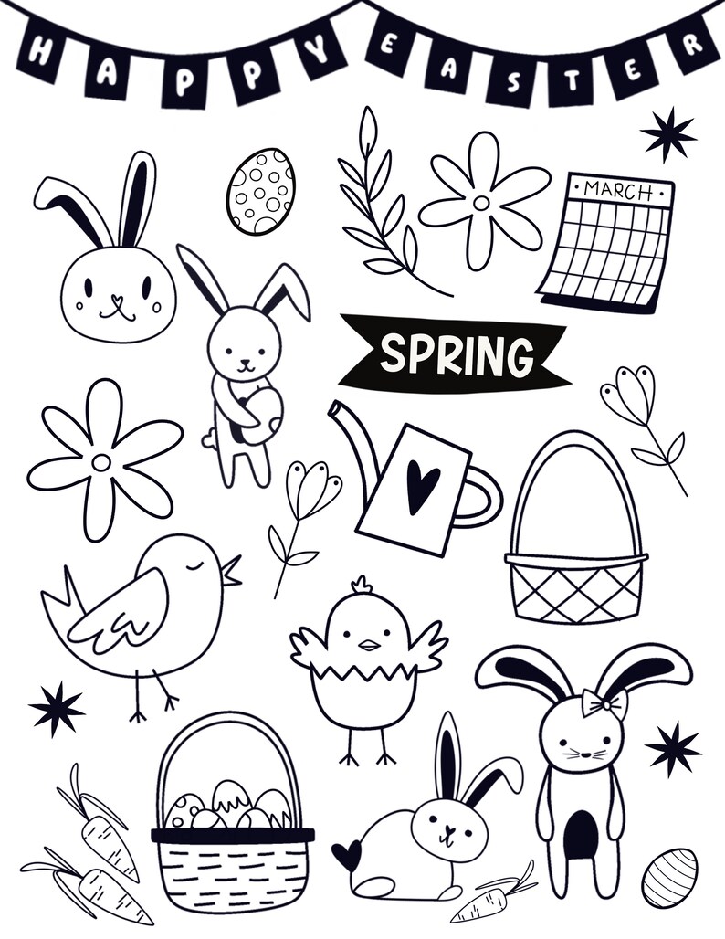 Easter Printable Coloring Pages,spring Coloring Page,download and Print ...