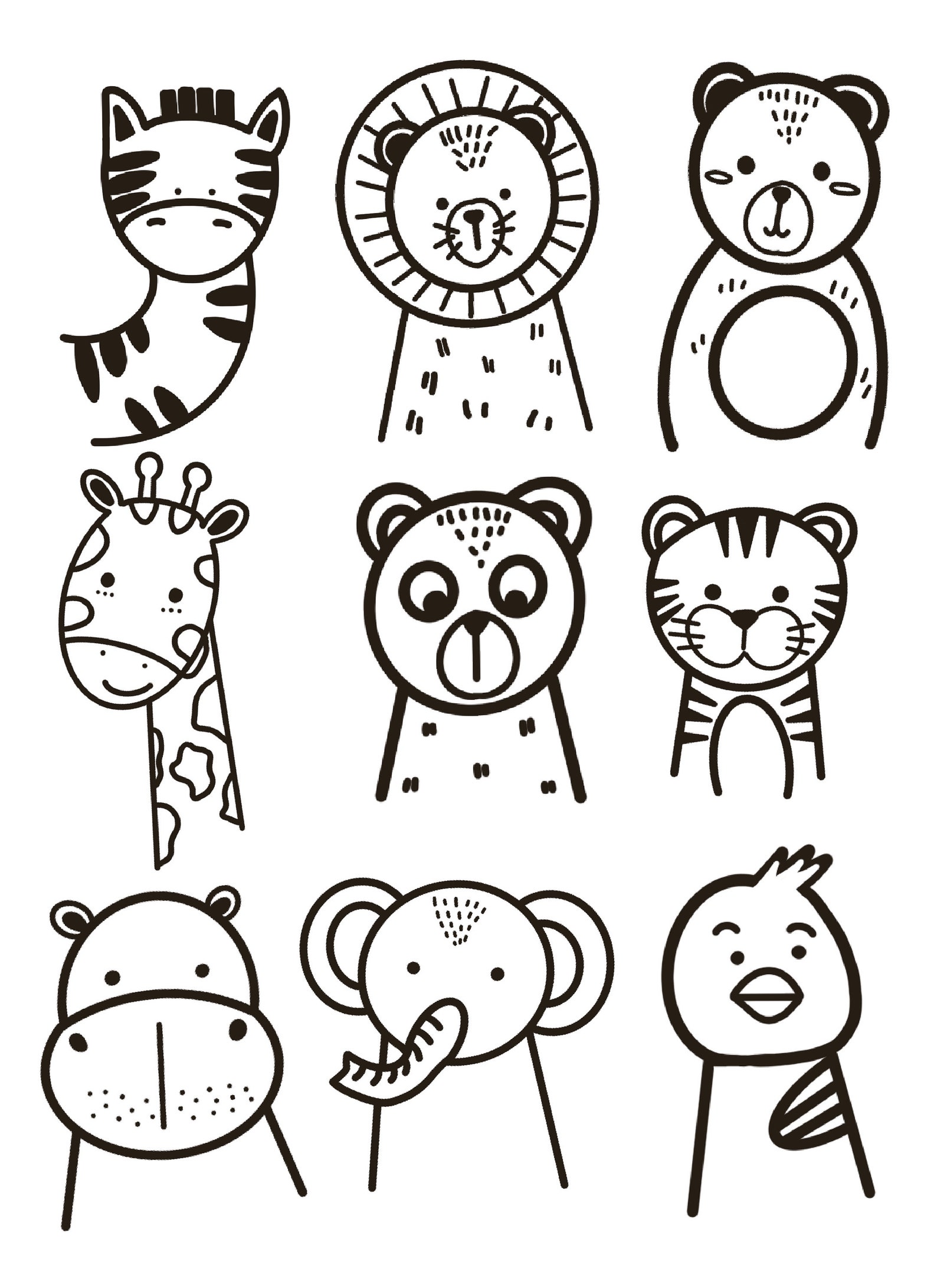 Zoo Animal Coloring Page: Kids Printable Activity (digital Download ...