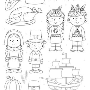 Thanksgiving Coloring Pages: Pilgrim Holiday Activity (PDF Download) - Etsy