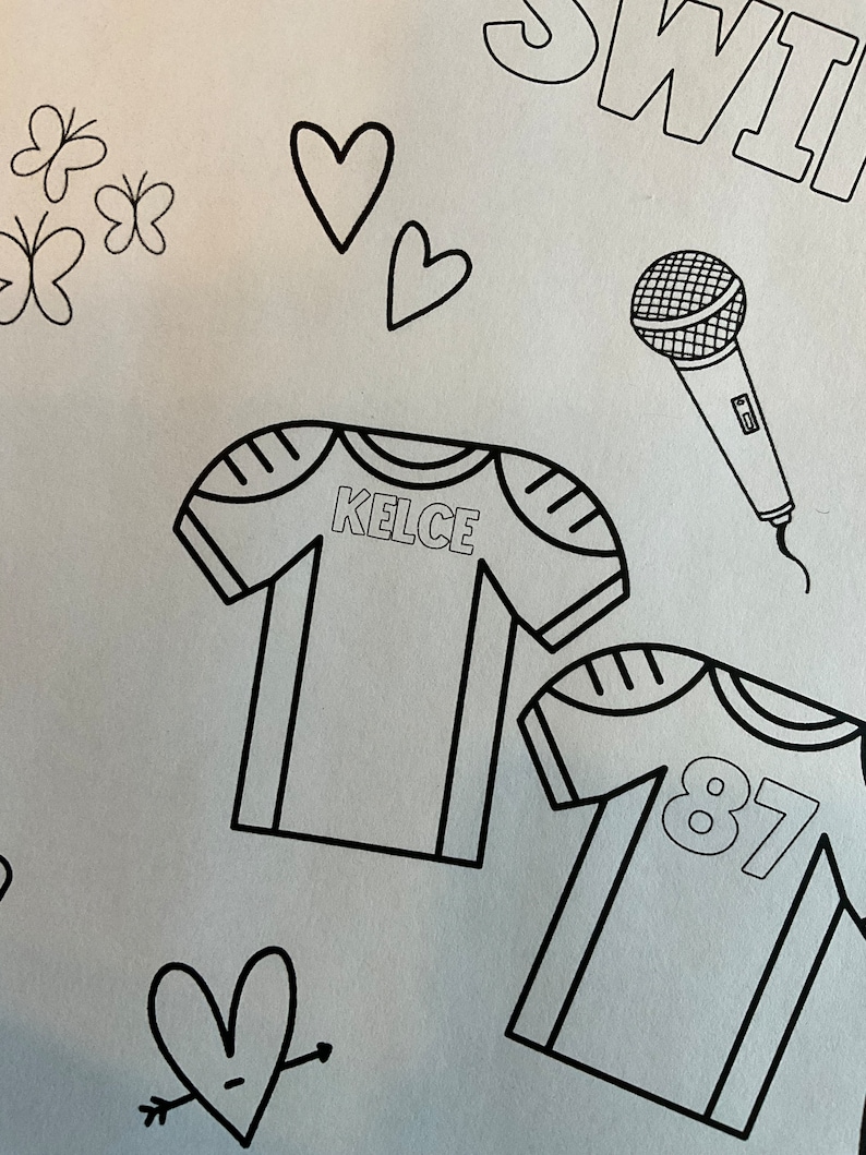 Taylor Swift Football Coloring Printable,printable Activity for Party ...