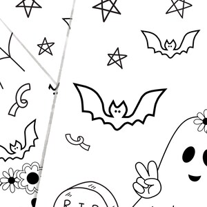 Groovy Halloween Ghost Coloring Page: Spooky Fun (digital Download) - Etsy