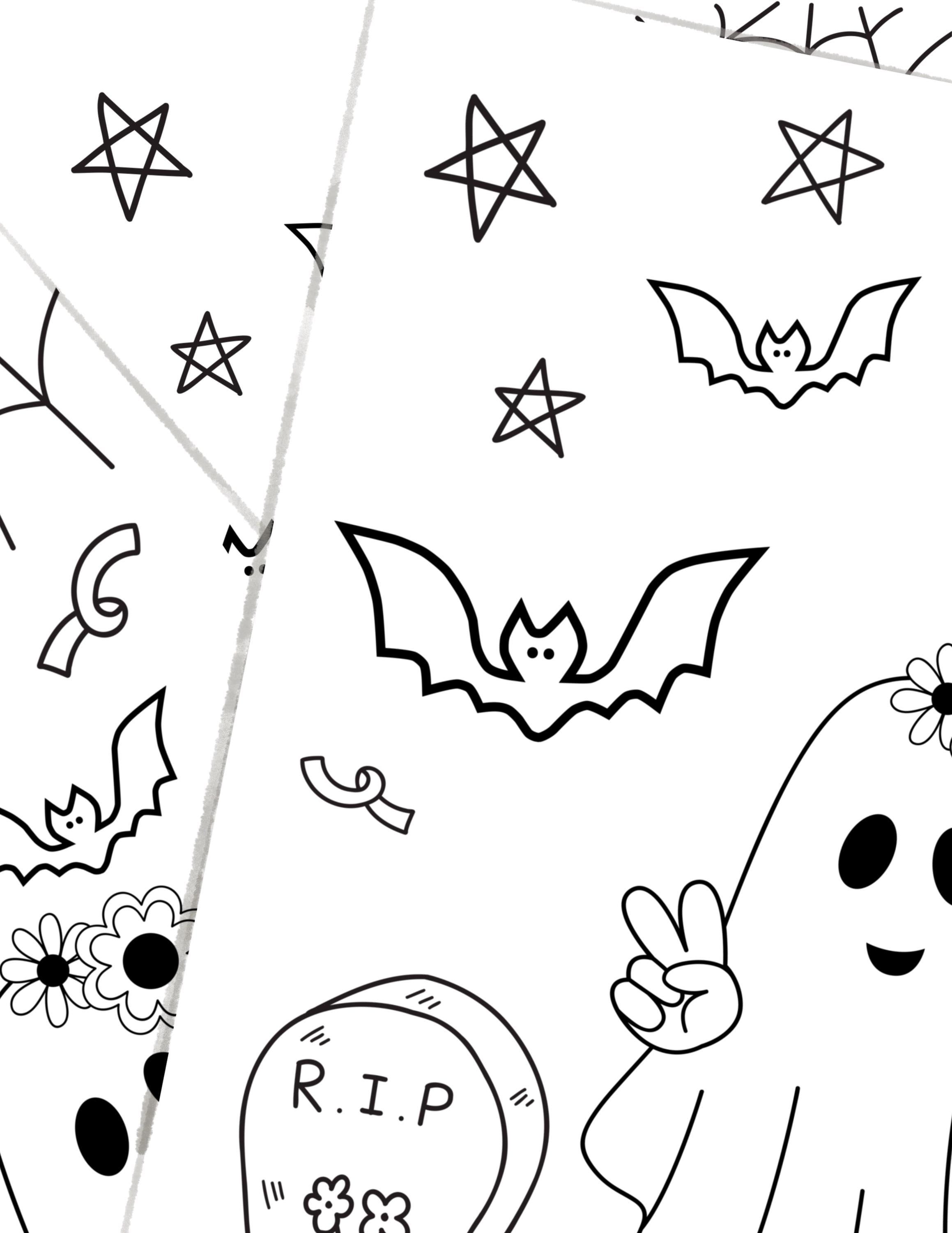 Groovy Halloween Coloring Page,instant Download/print Halloween ...
