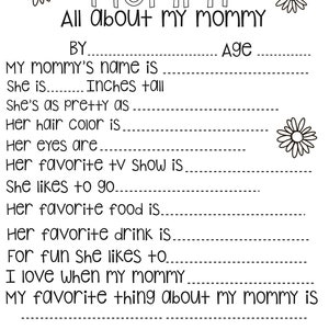 Mother’s Day Printable,father’s Day Printables, All About Mom,all About ...