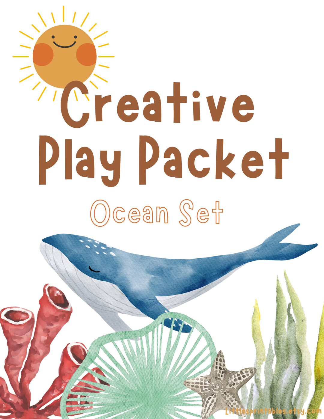 Ocean Animal Printable Kit, Animal Digital Download Packet for Kids ...