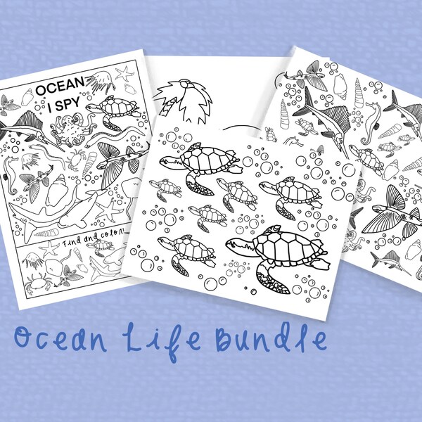 Ocean Coloring Pages - Etsy