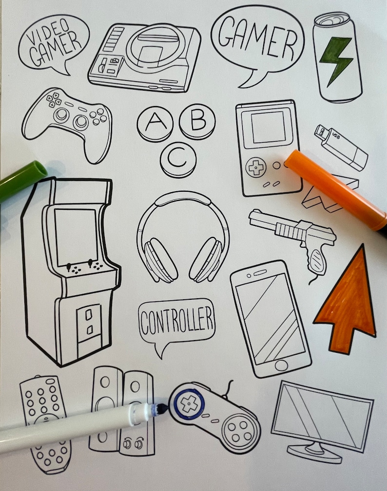 Video Game Coloring Page, Boy Coloring Pages, Girls Coloring Page, Kids ...