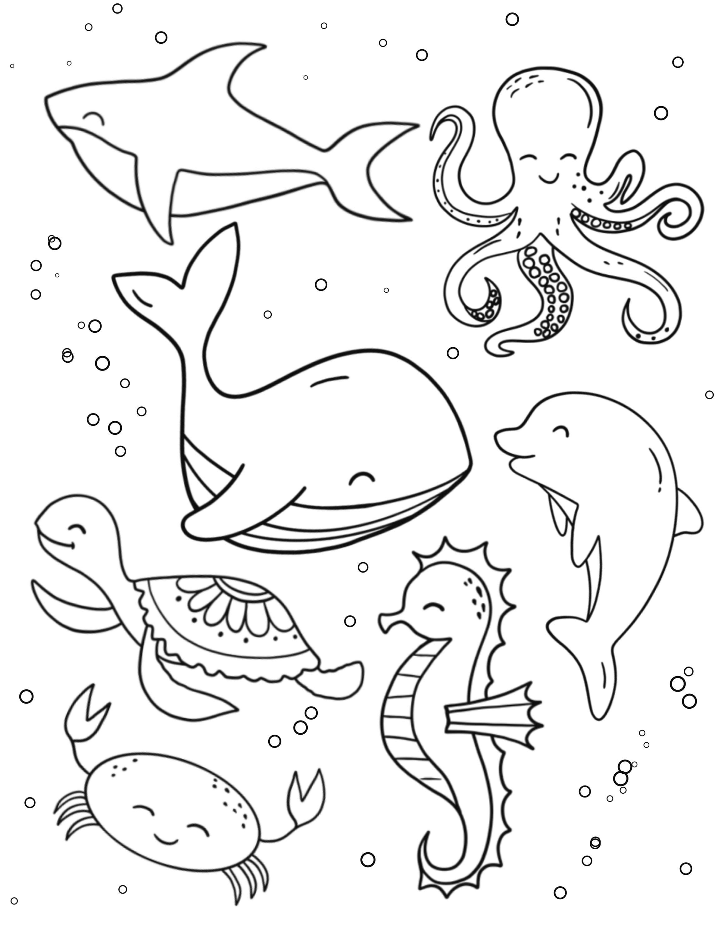 Ocean Printable Coloring Page, Instant Download,kids Crafts and ...