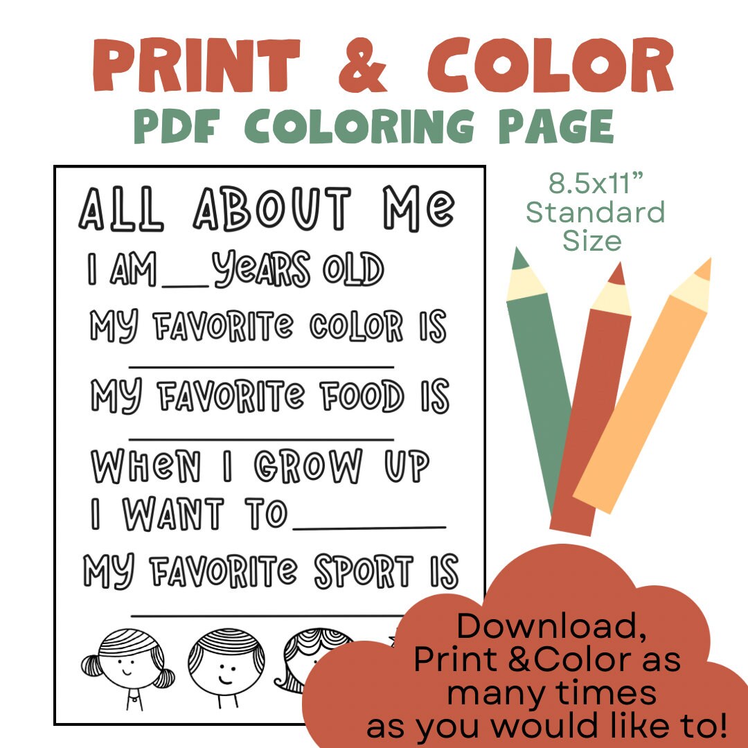 Coloring for Kids,classroom Coloring Pages,classroom Get to Know Me ...