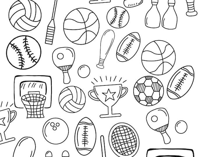 Huge Sports Coloring Poster for Kids, Adults -great for Family Time ...