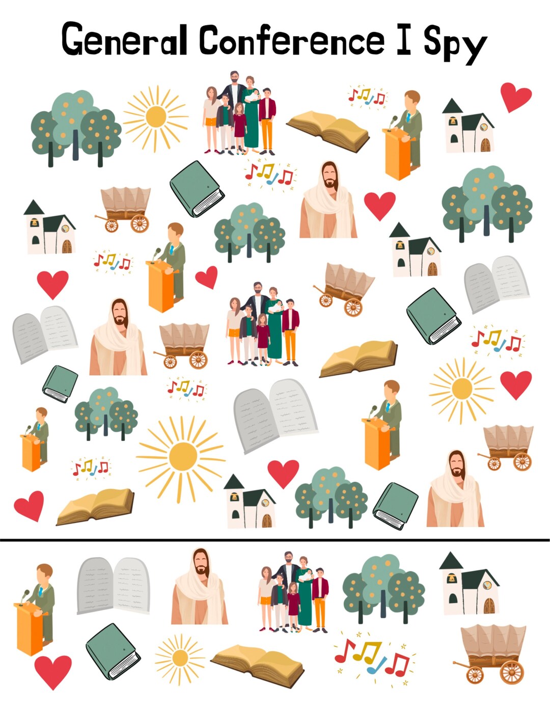 General Conference I Spy Activity: LDS Quiet Time Craft (PDF Download ...