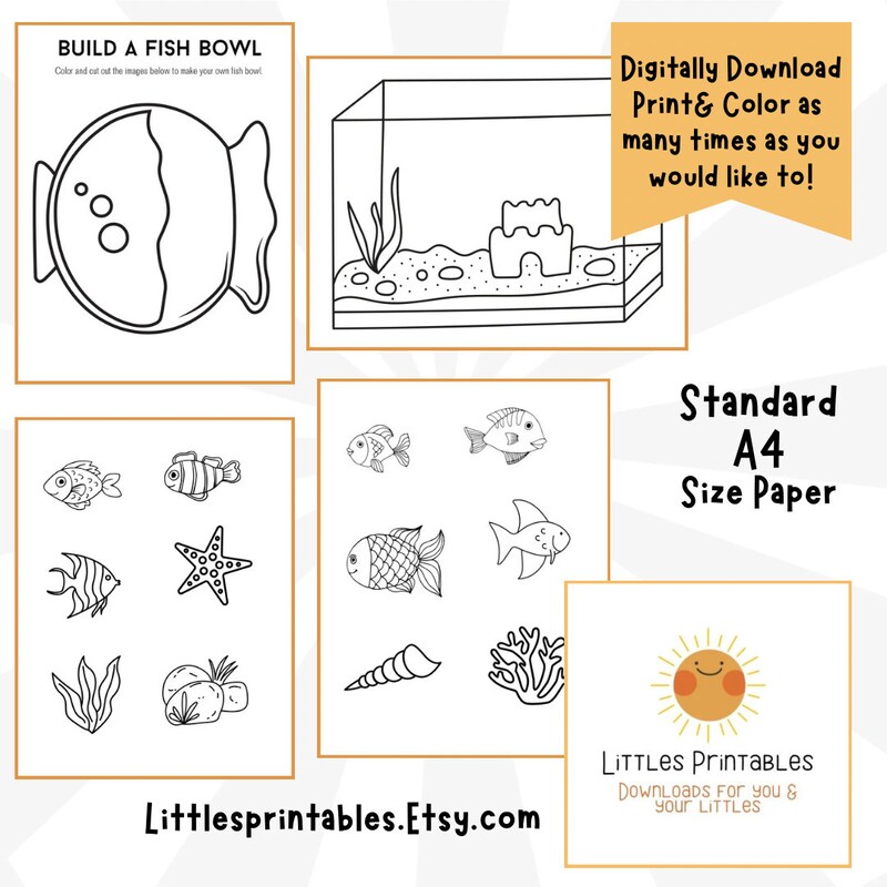 Fish Tank Coloring - Etsy