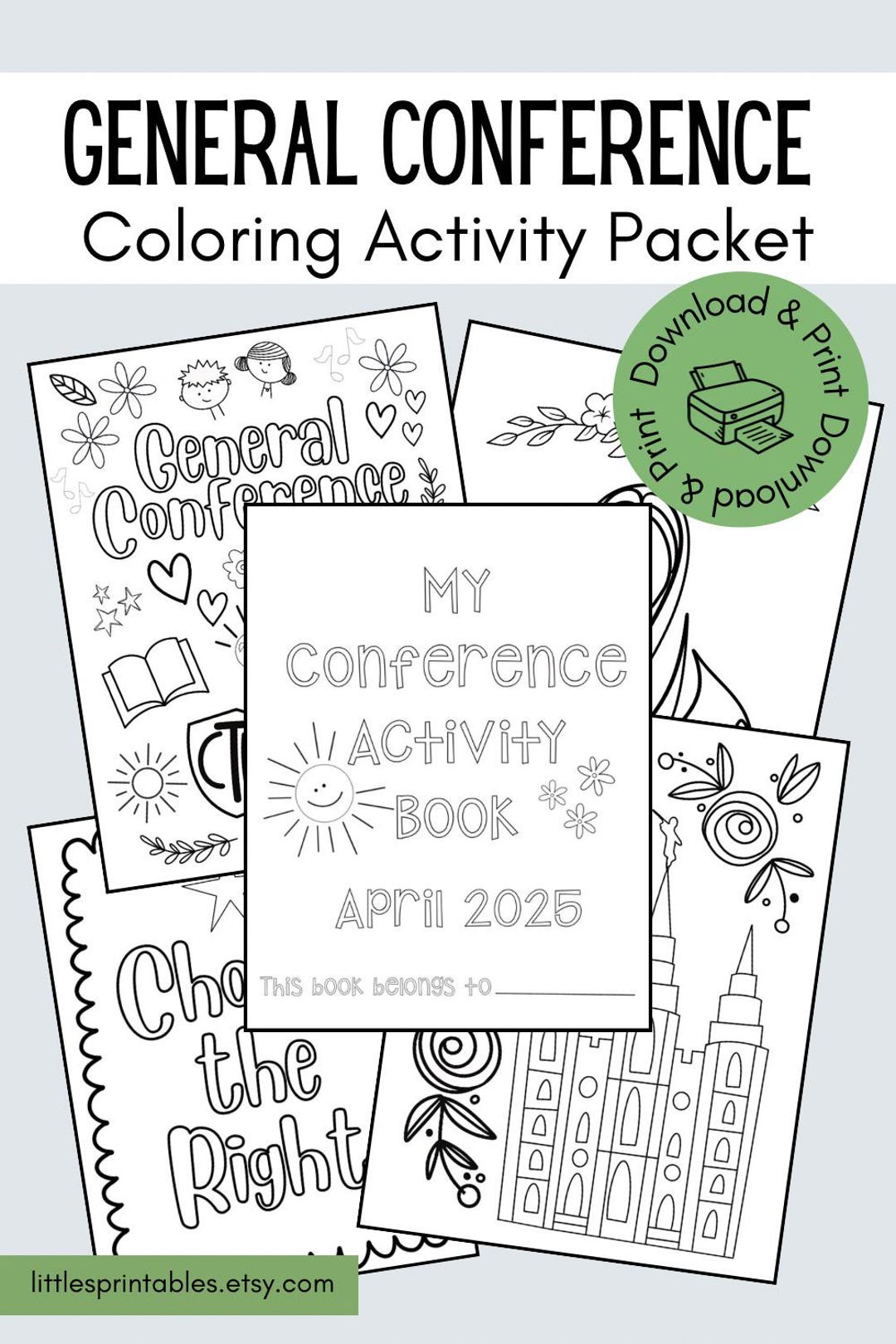 General Conference Activity Book,actvity Packet for Kids,lds General ...