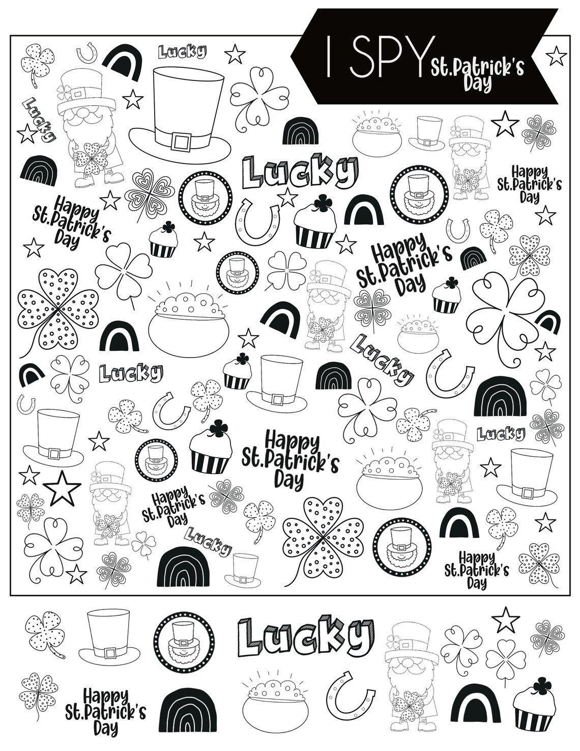 St. Patrick's Day I Spy Printable Download,instant Digital Download and ...
