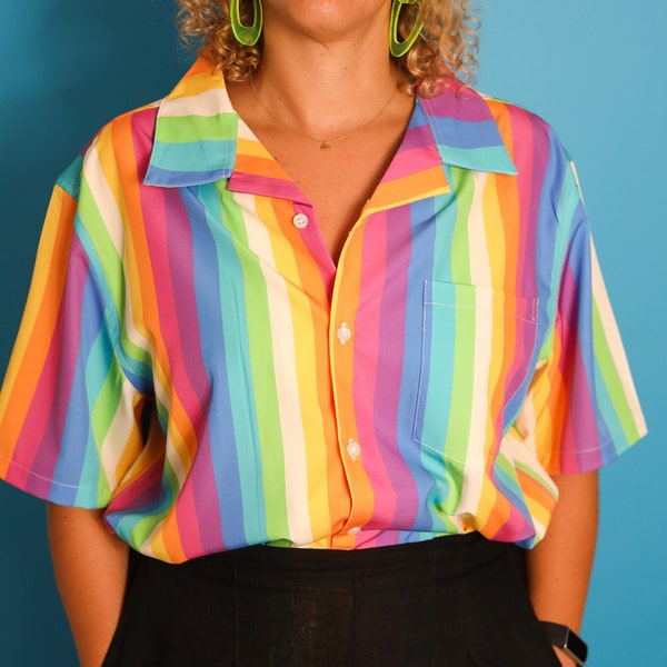Rainbow Stripe Shirt - Etsy