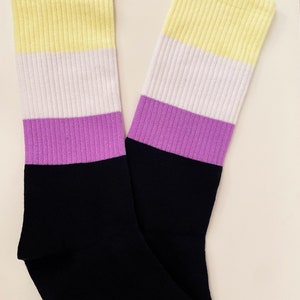 Pastel Nonbinary Socks / Knitted Enby Pride Socks / Pastel - Etsy
