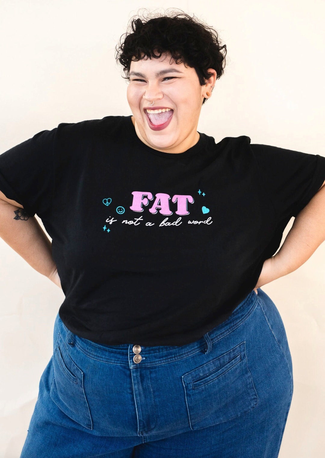 Fat is Not a Bad Word / Body Positive Cute Shirt / Fat - Etsy