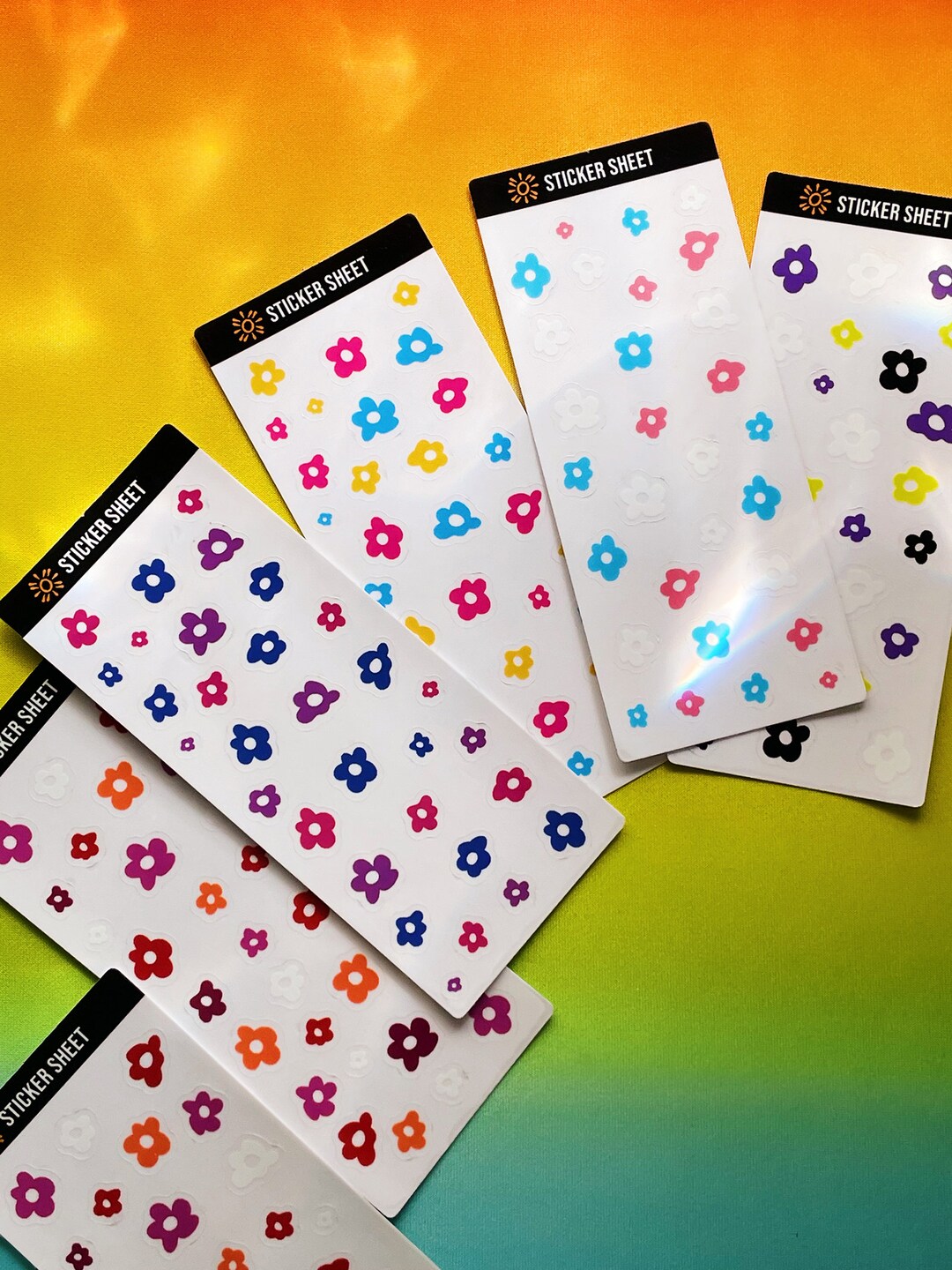 Pride Retro Daisy Sticker Sheets / Subtle LGBTQ Pride Planner Stickers ...