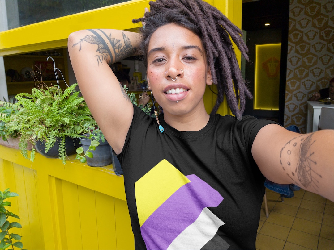 Nonbinary Flag Color Block Design / Nonbinary Pride Shirt - Etsy