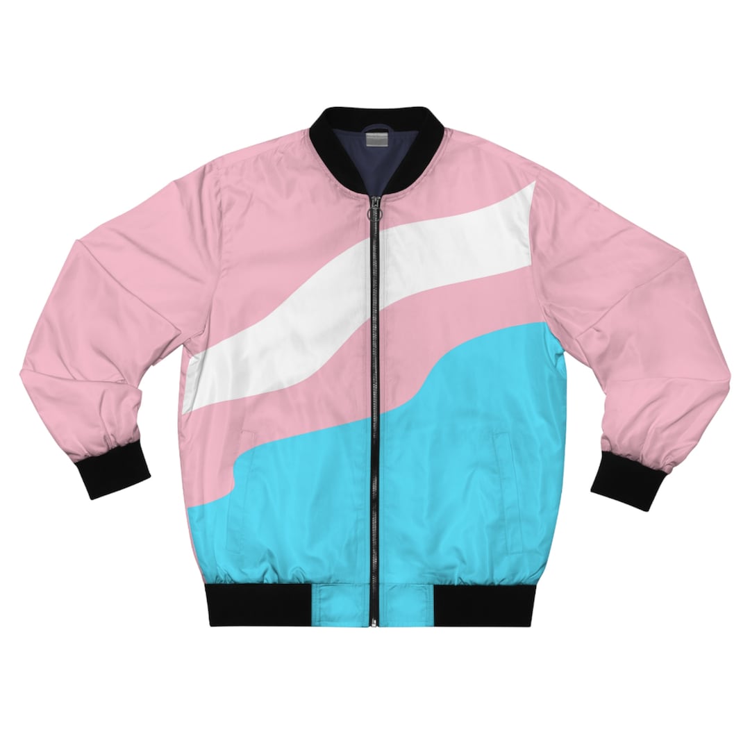 Pink Trans Colorblock Bomber Jacket / Transgender Pride Flag - Etsy