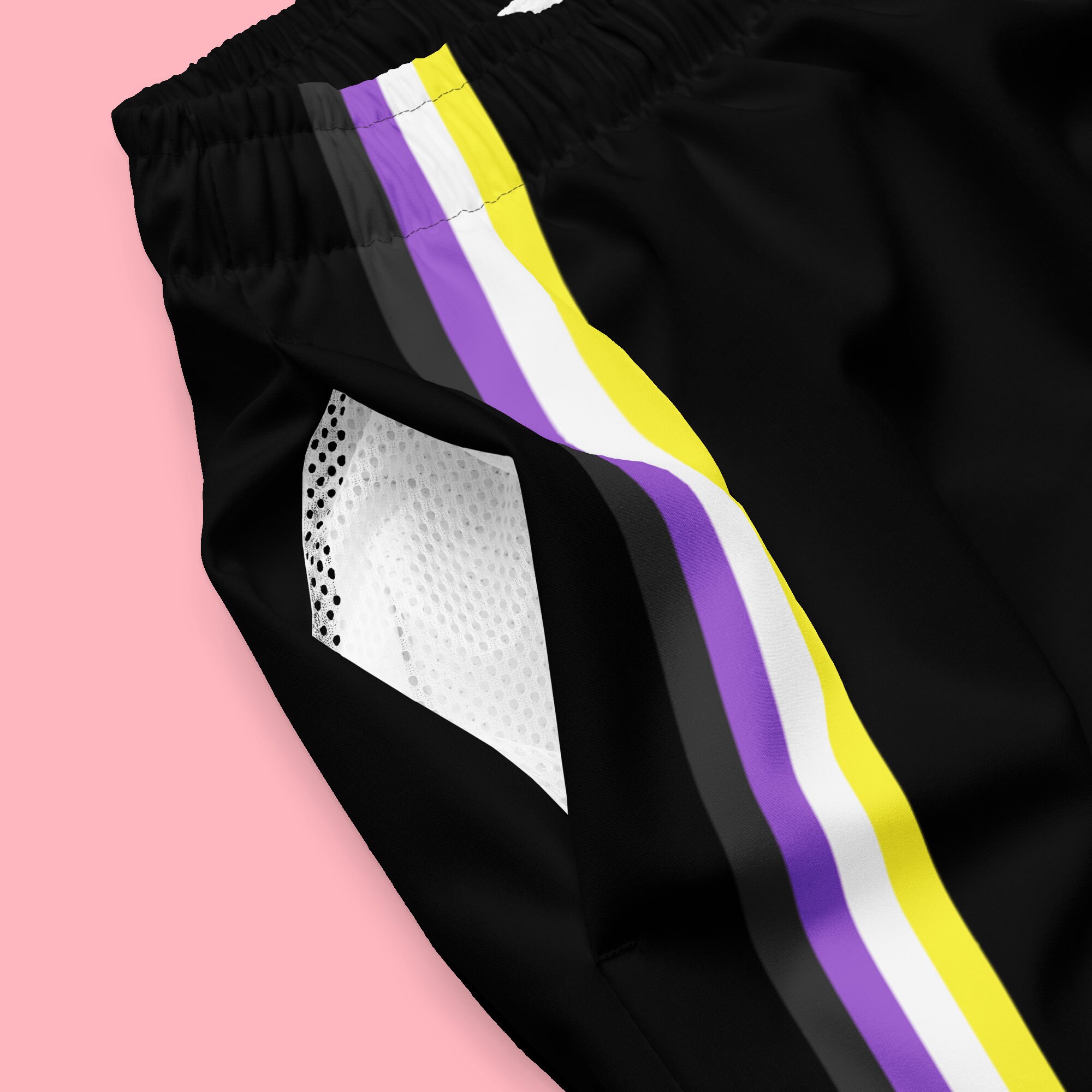 Nonbinary Pride Swim Trunks / Enby Flag Swim Shorts / - Etsy
