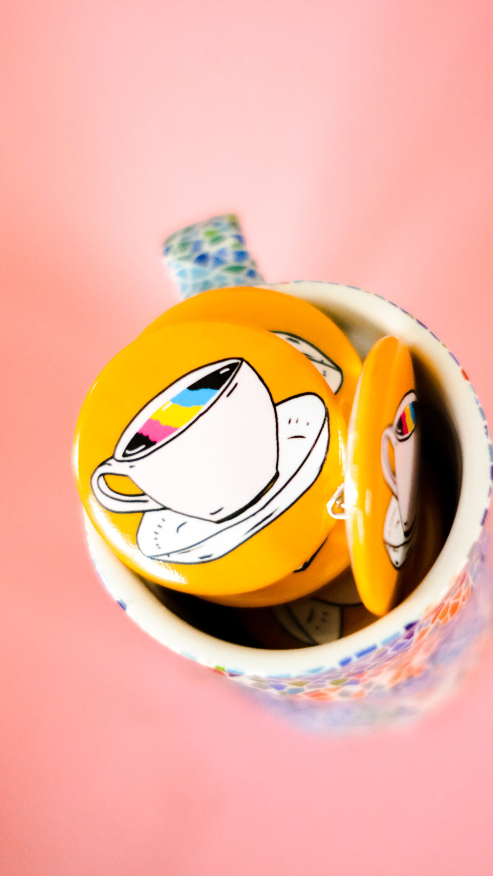 LGBT Pride Pins / Cup of Queer Pride / Discreet LGBT Flag Buttons - Etsy