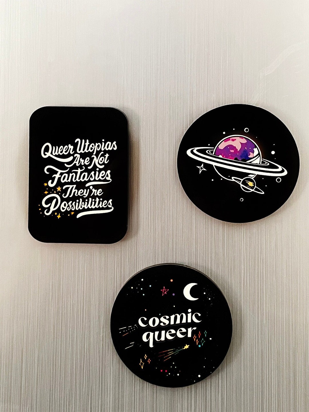 Cosmic Queer Magnet Set Queer Made Space Themed Magnets - Etsy