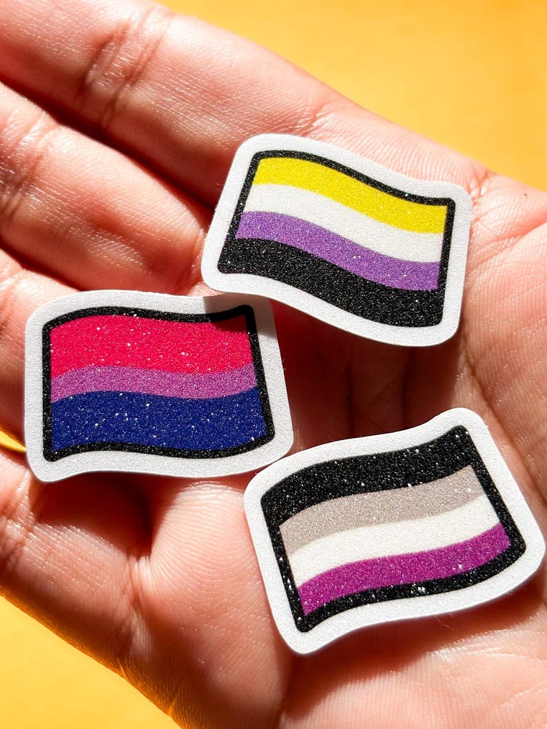 Small Pride Flag Stickers | LGBTQ+ Mini Glitter Stickers | Subtle Pride ...