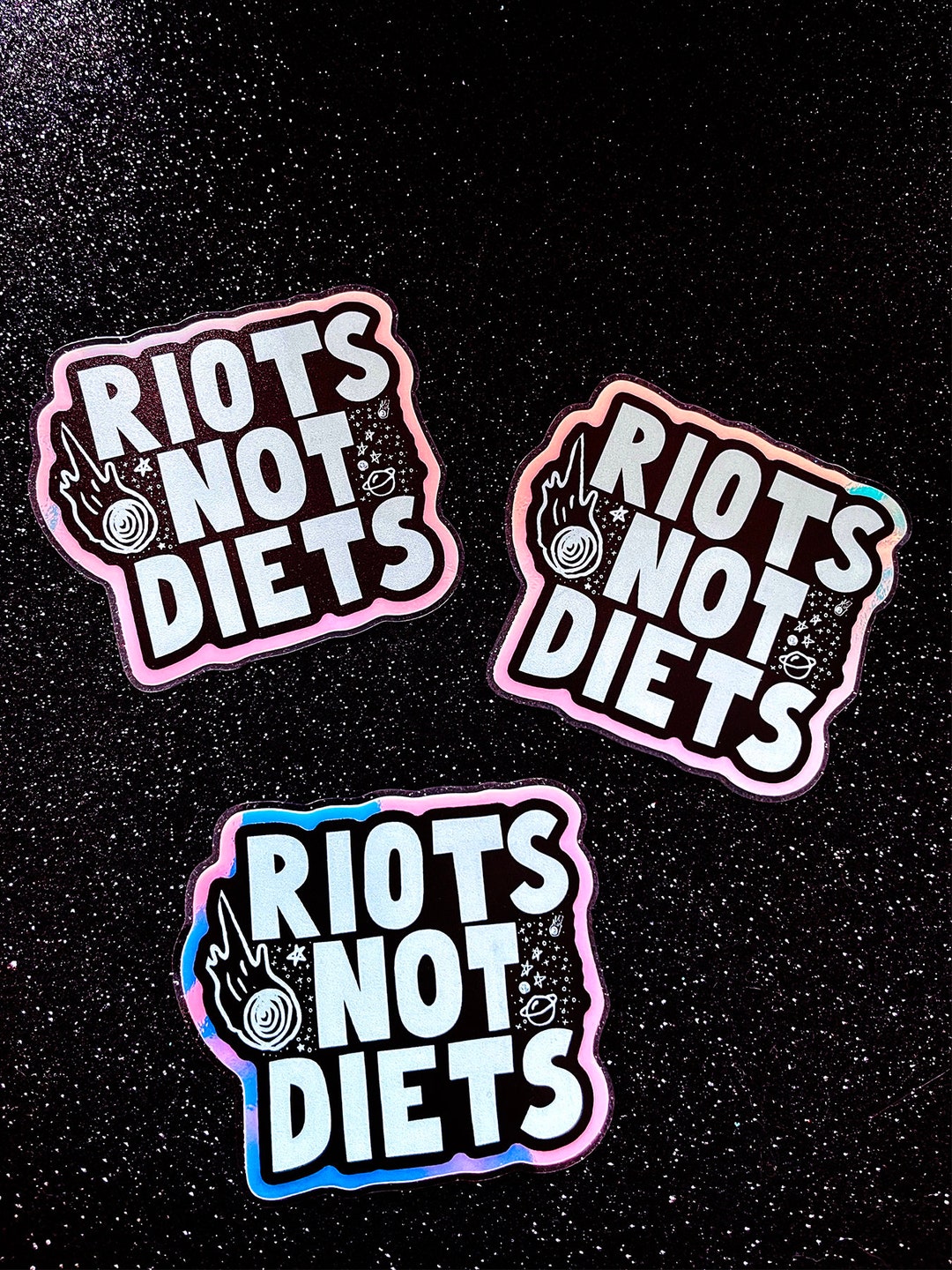 Riots Not Diets Sticker Glow in the Dark - Anti Diet Culture Queer Made ...