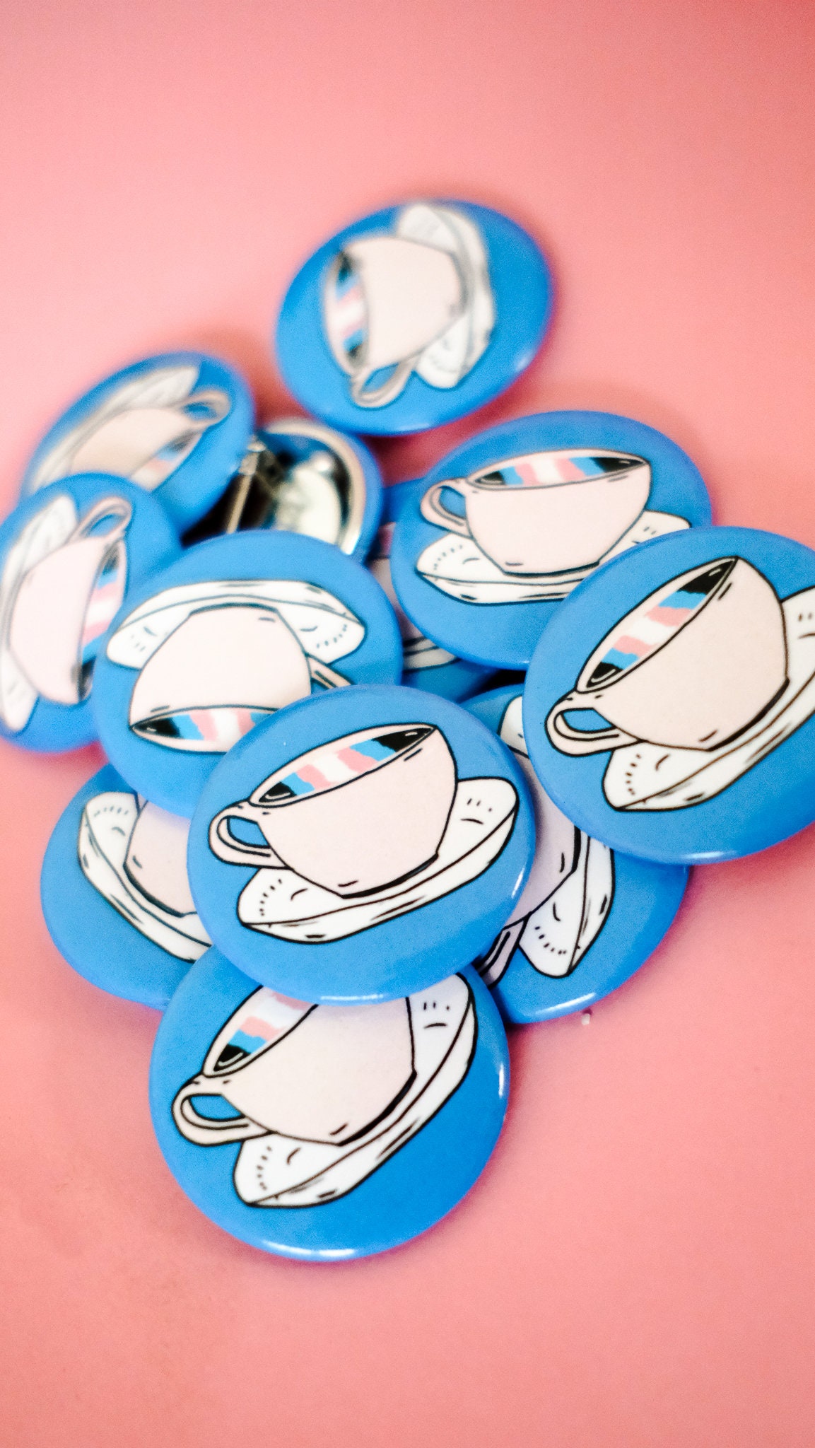 LGBT Pride Pins / Cup of Queer Pride / Discreet LGBT Flag Buttons - Etsy