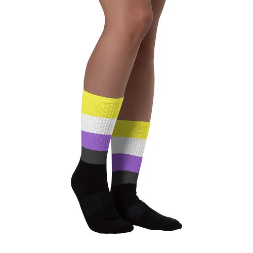 Non-binary Flag Socks / ENBY Pride Socks / LGBTQ Accesories / - Etsy