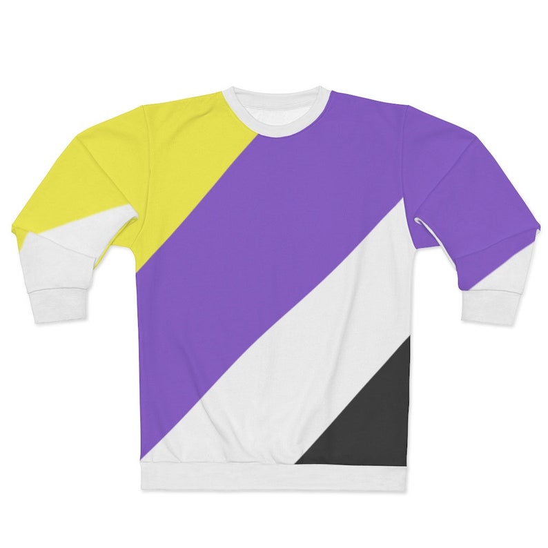 Non Binary Flag Sweater Enby Colors Sweatshirt Nonbinary Etsy