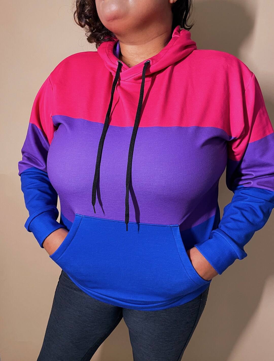 Bi Flag Colorblock Hoodie / Bisexual Pride Hoodie - Etsy