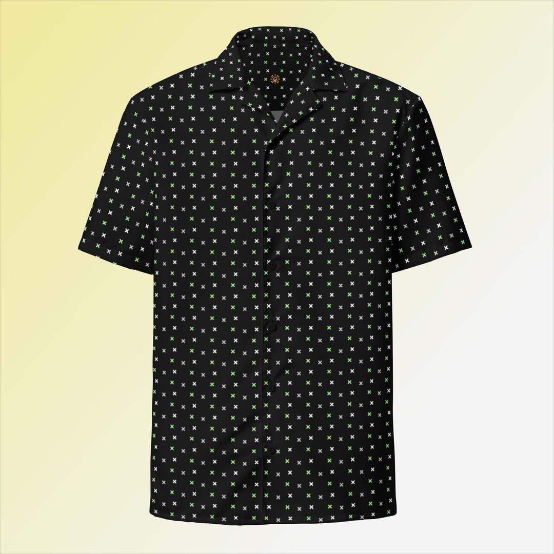 Agender Cross Button up Shirt / Subtle Agender Pride Shirt / Genderless ...