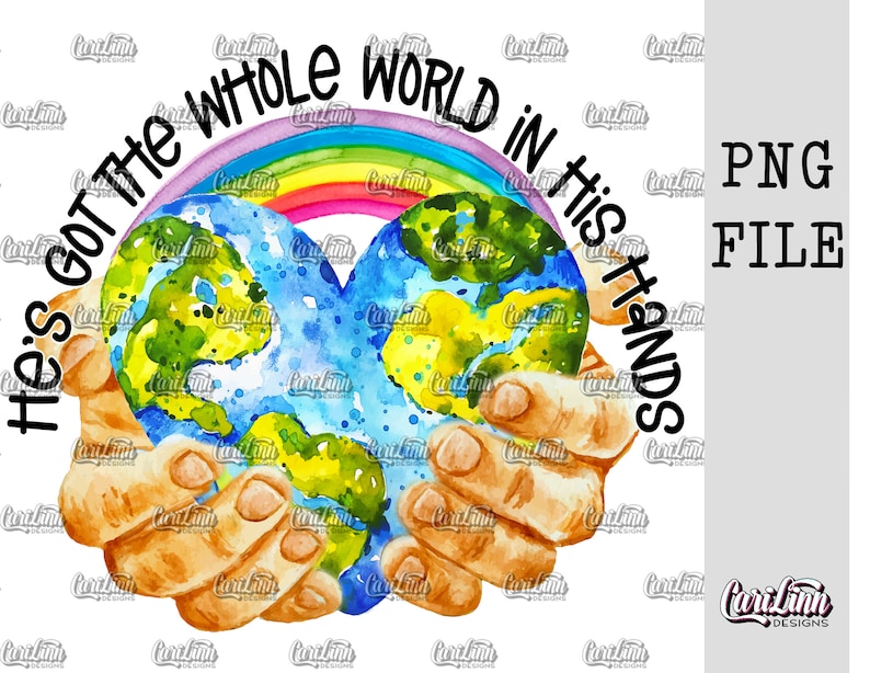 He's Got the Whole World in His Hands Jesus Christ PNG | Etsy