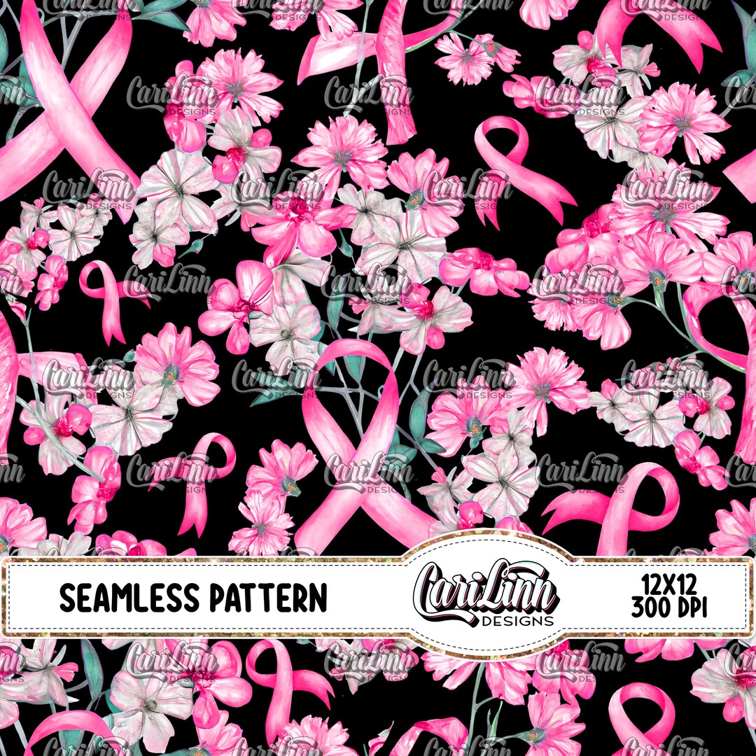 Seamless Pattern Floral Awareness - Etsy