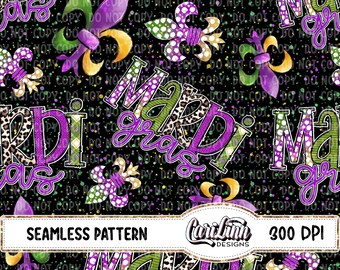 Mardi Gras Seamless Digital Paper, Digital Seamless Pattern, Happy ...