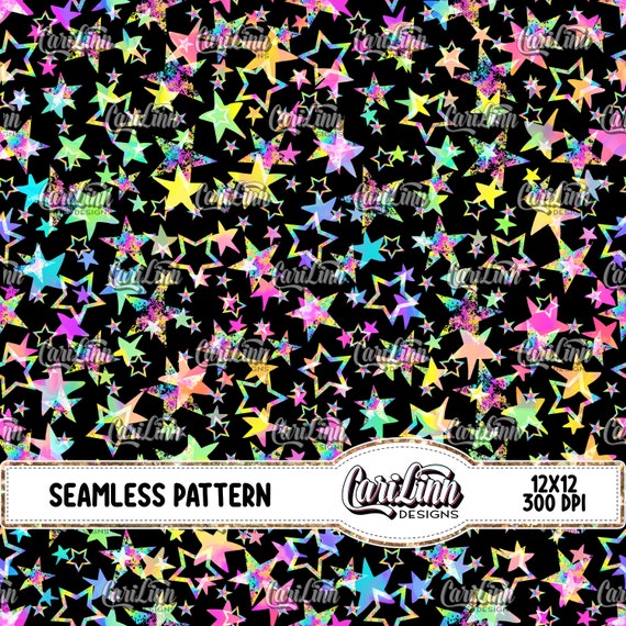 Seamless Pattern Rainbow Stars - Etsy