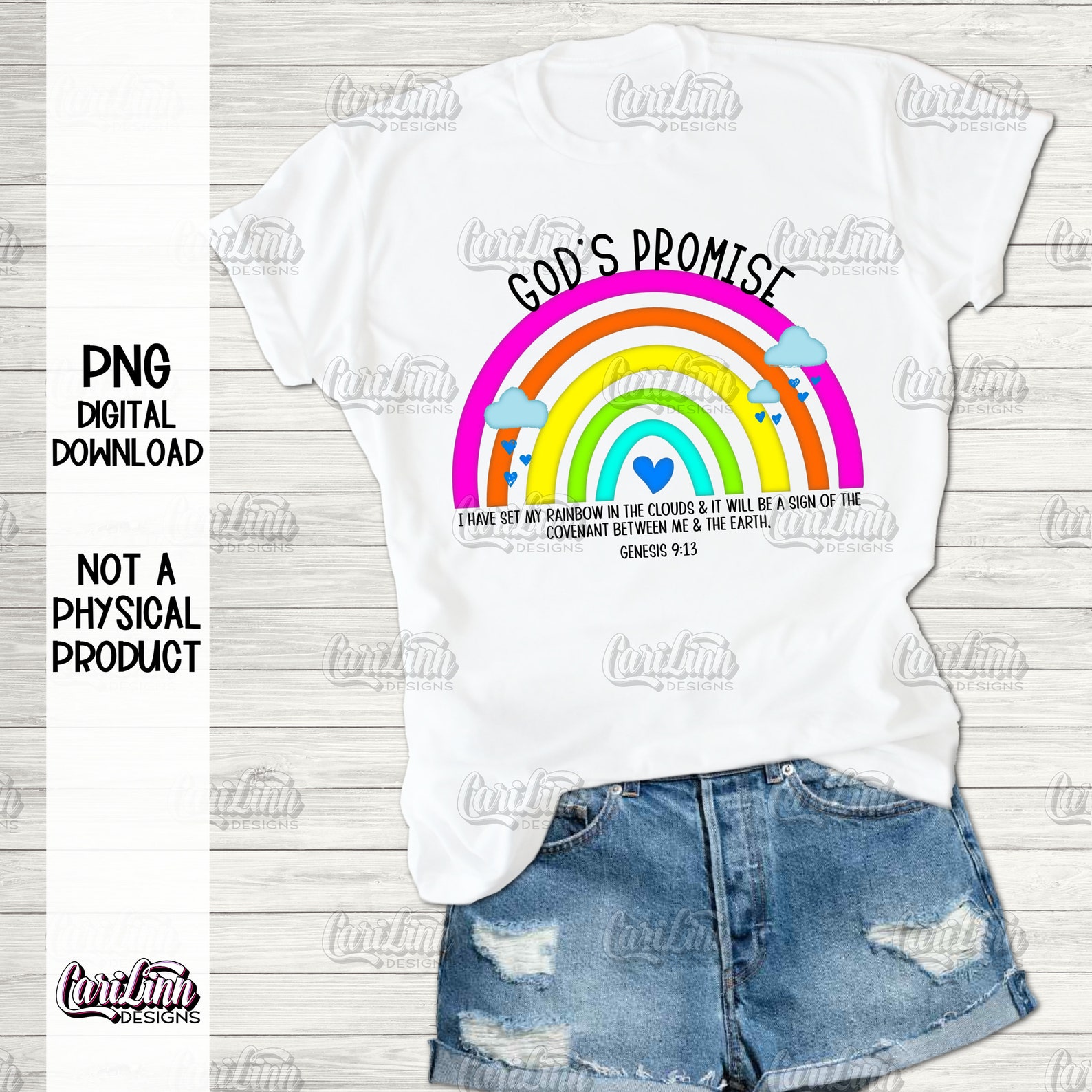 Gods Promise Rainbow PNG Digital Download for Sublimation & - Etsy