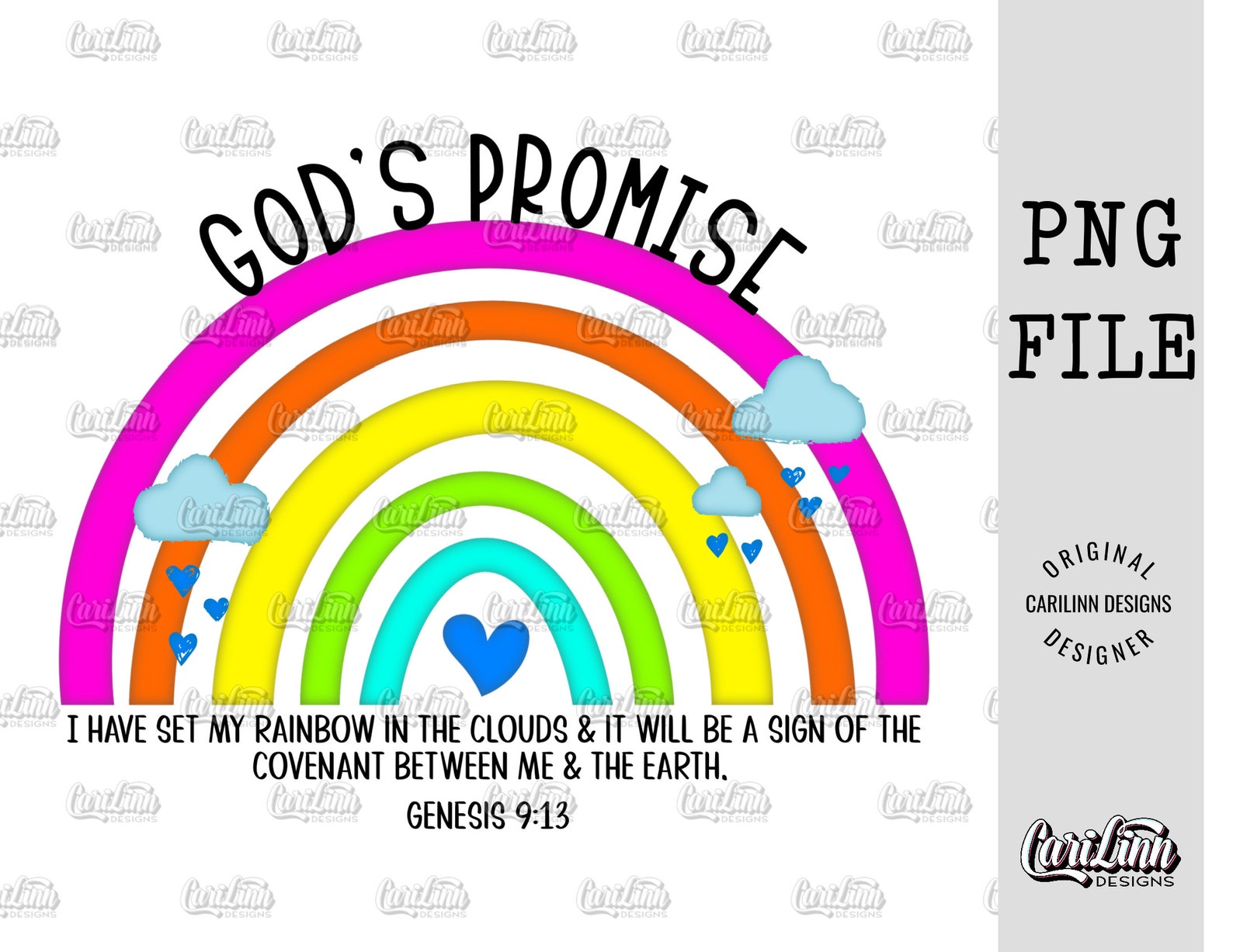 Gods Promise Rainbow PNG Digital Download for Sublimation & - Etsy