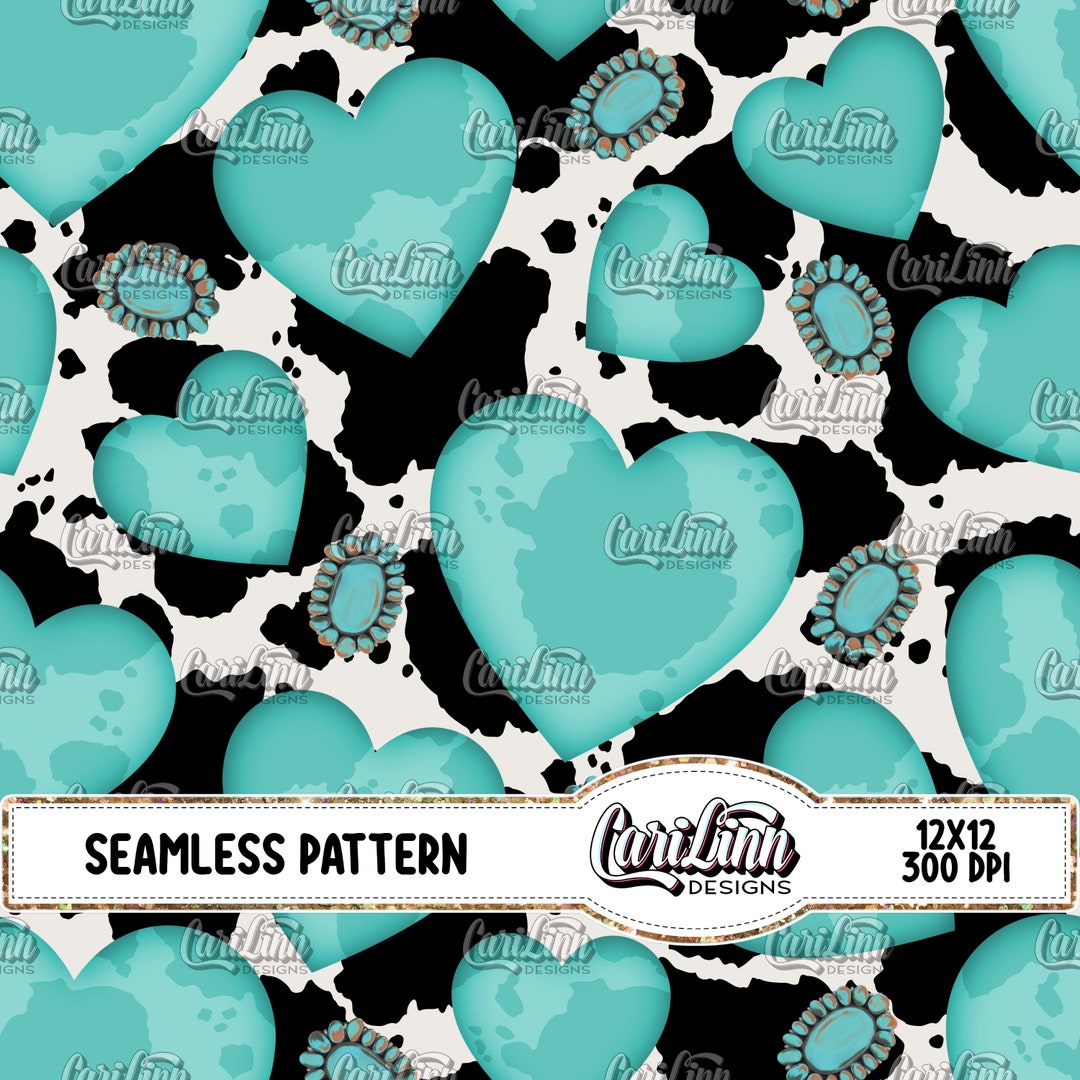 Seamless Pattern Cowhide Hearts - Etsy