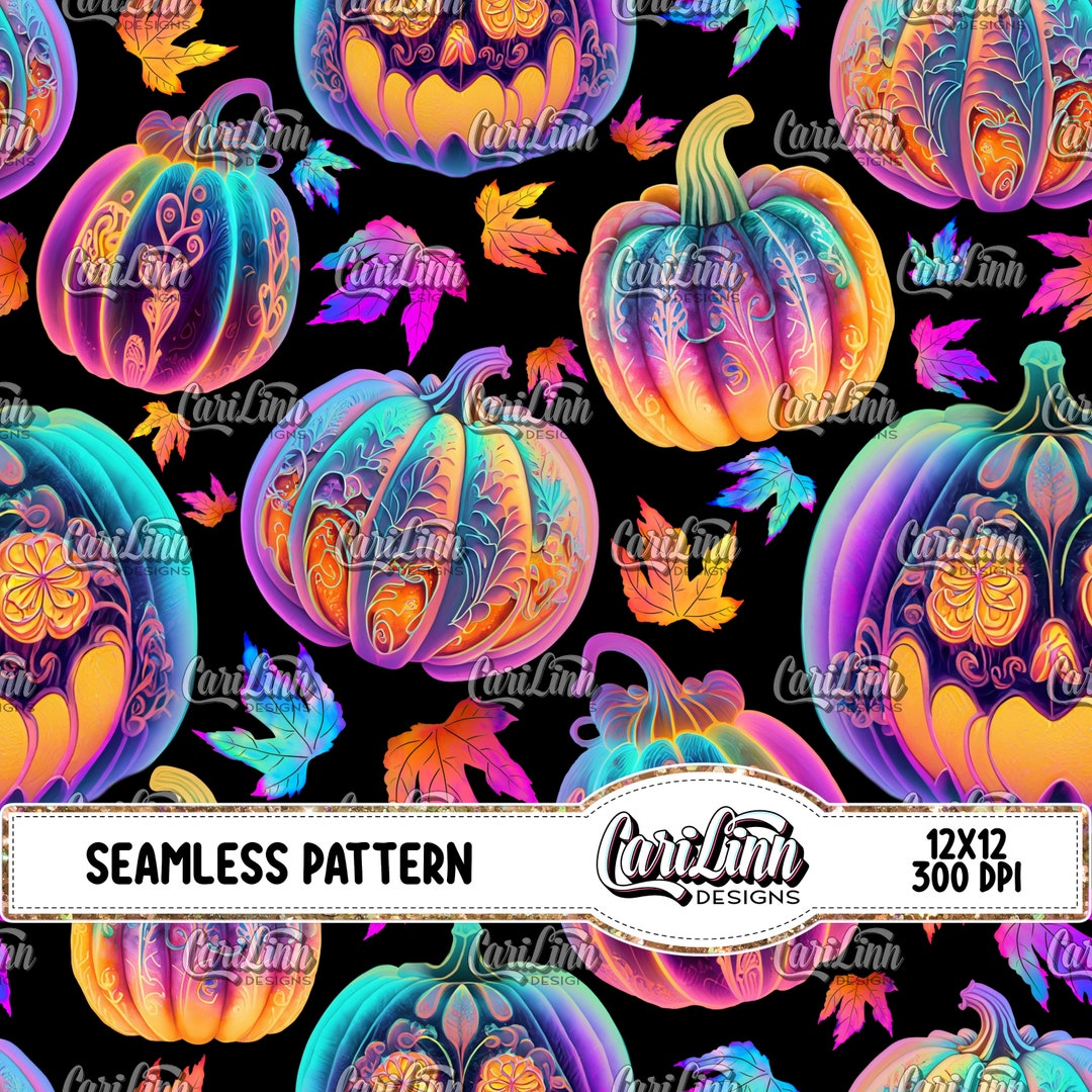 Neon Autumn Dreams Seamless - Etsy
