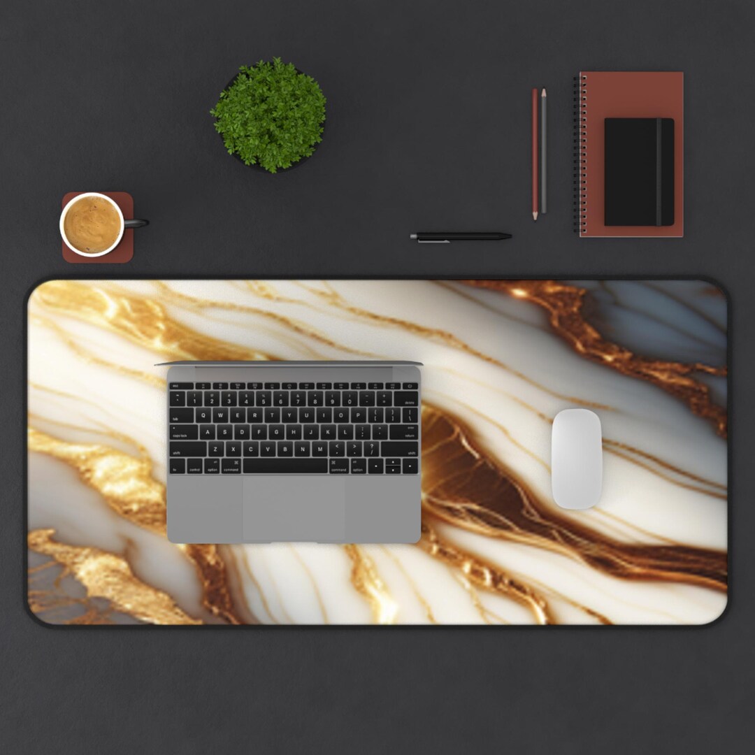 Elegant Marble Desk Mat - Stylish Office Decor, Desk Accessories, Work ...