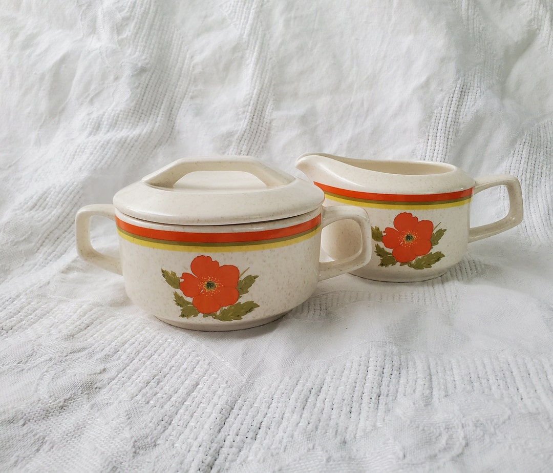 VINTAGE "fire Flower" Temper Ware by Lenox Creamer & Sugar - Etsy