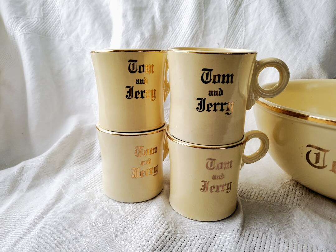 VINTAGE 1940s Homer Laughlin Tom & Jerry Bowl With Mugs on the Fiesta ...
